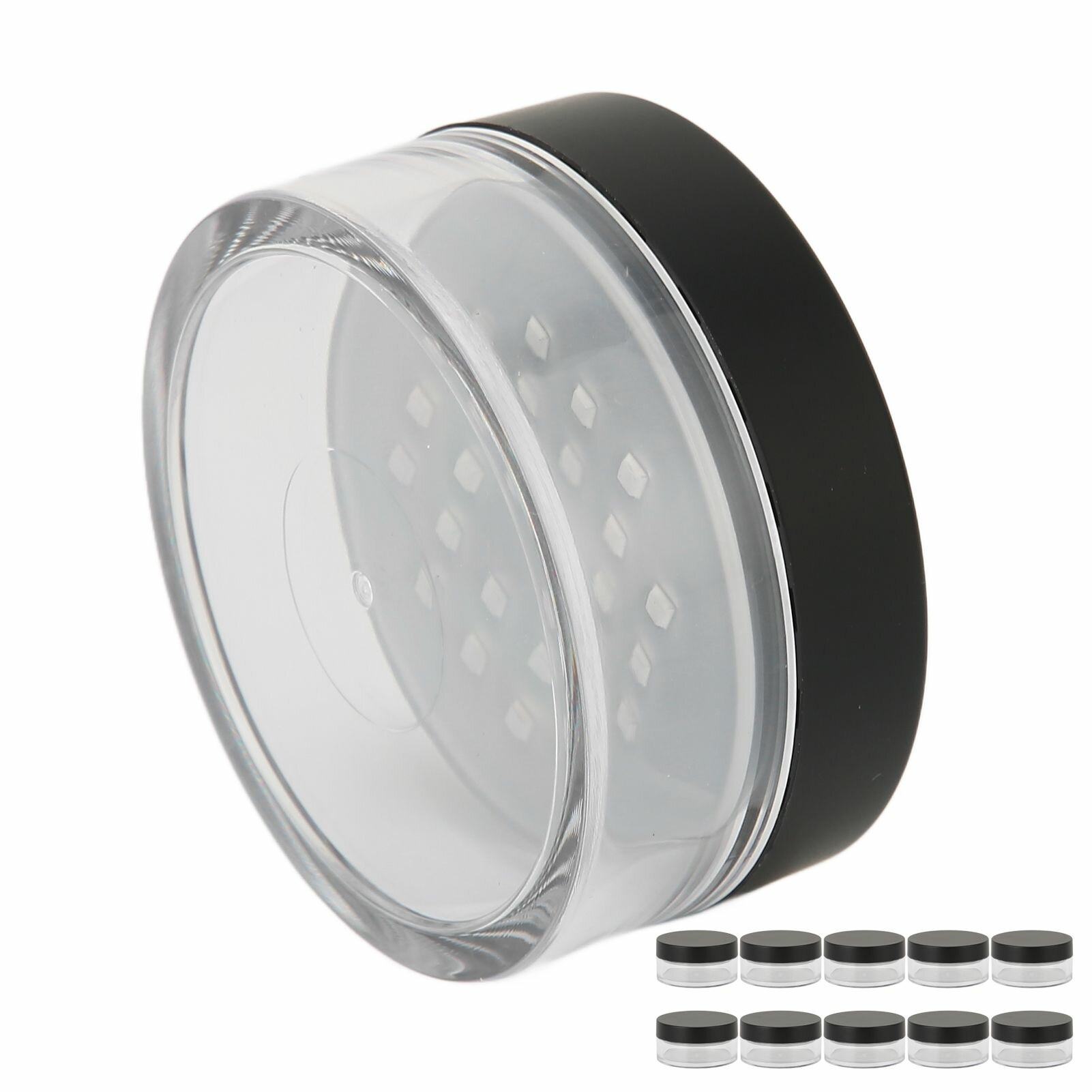 10 штук пластиковых банок для рассыпчатой пудры, круглые контейнеры для косметических образцов, легкие и удобные в использовании
