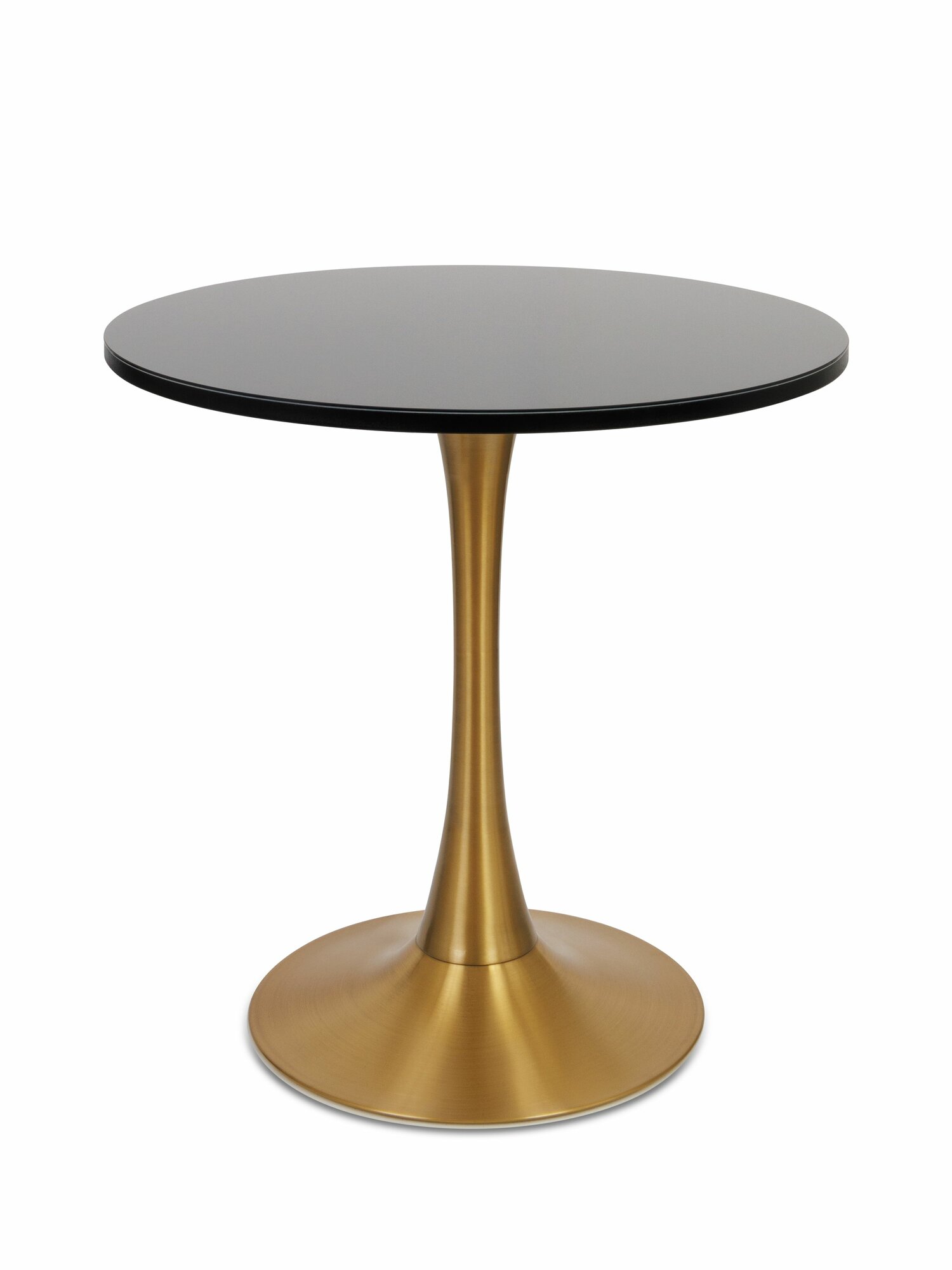 Стол обеденный МДФ+стекло Tulip-18 чёрный/золото D75