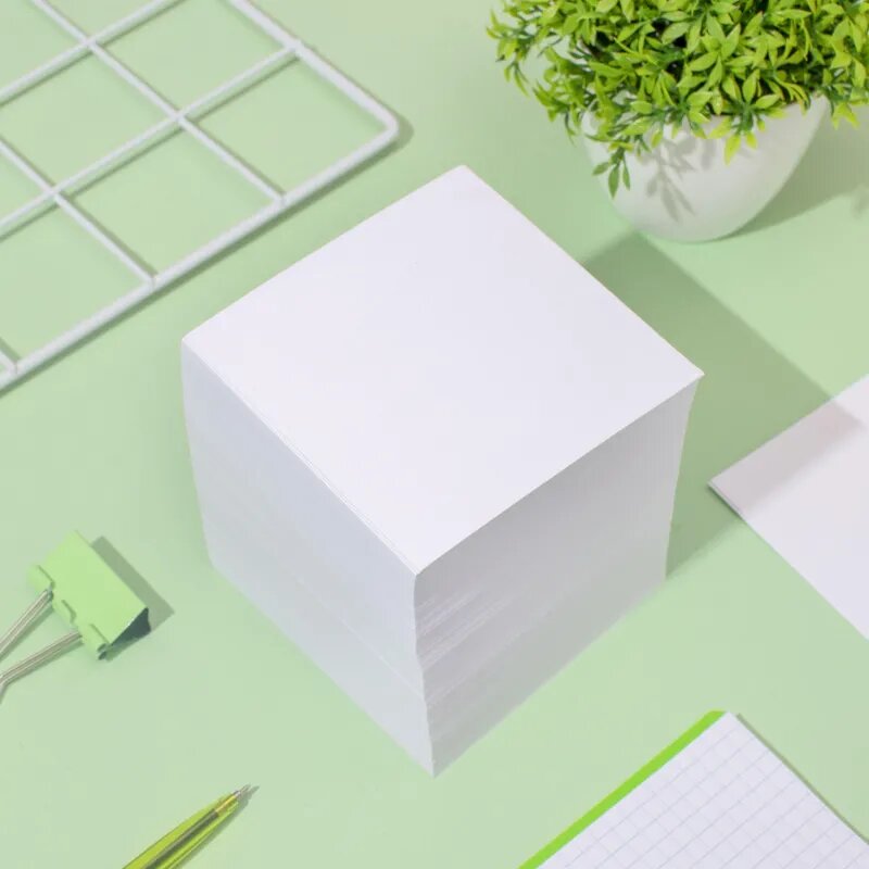 Блок для записей в подставке комус в стакане 9х9х9 белый блок 100 г, 100 154933