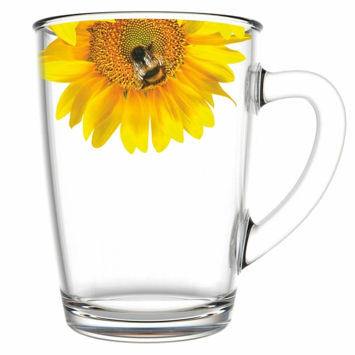 Кружка Гусь-хрустальный стеклянная, 300 мл, Живая природа Подсолнух