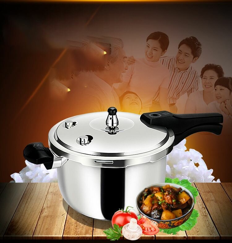 Скороварка из нержавеющей стали с пружинной защитой клапана, совместима с газовыми и индукционными плитами