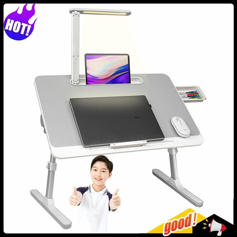 Складной маленький столик с лампой