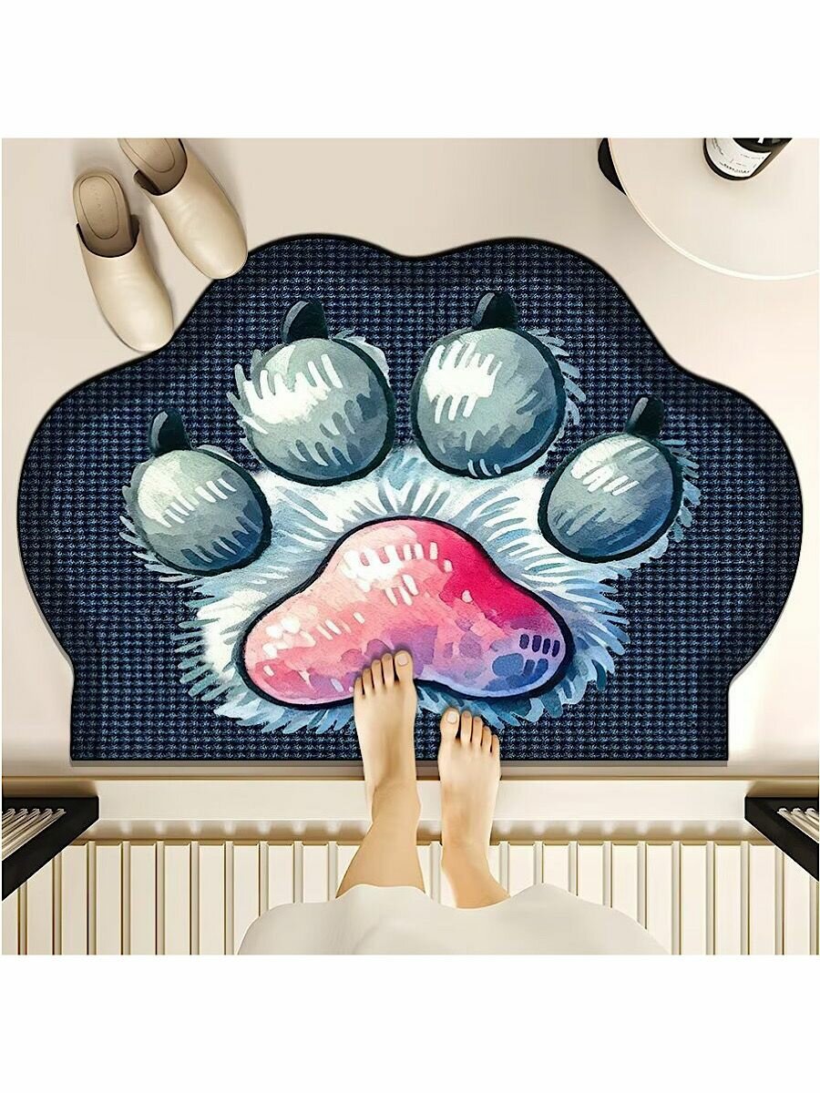 Коврики для ванной из шерстяной ткани, нескользящие, износостойкие, грязеотталкивающие, впитывающие коврики40x60