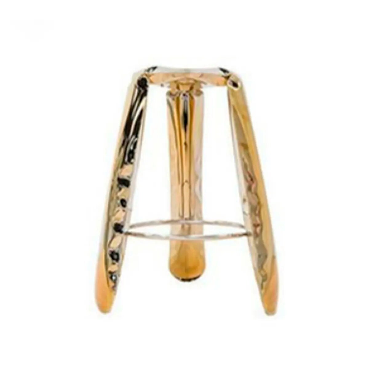 Табурет из полированной нержавеющей стали в стиле Chippensteel Stool (шампанское золото высокий барный табурет 35*68 см)