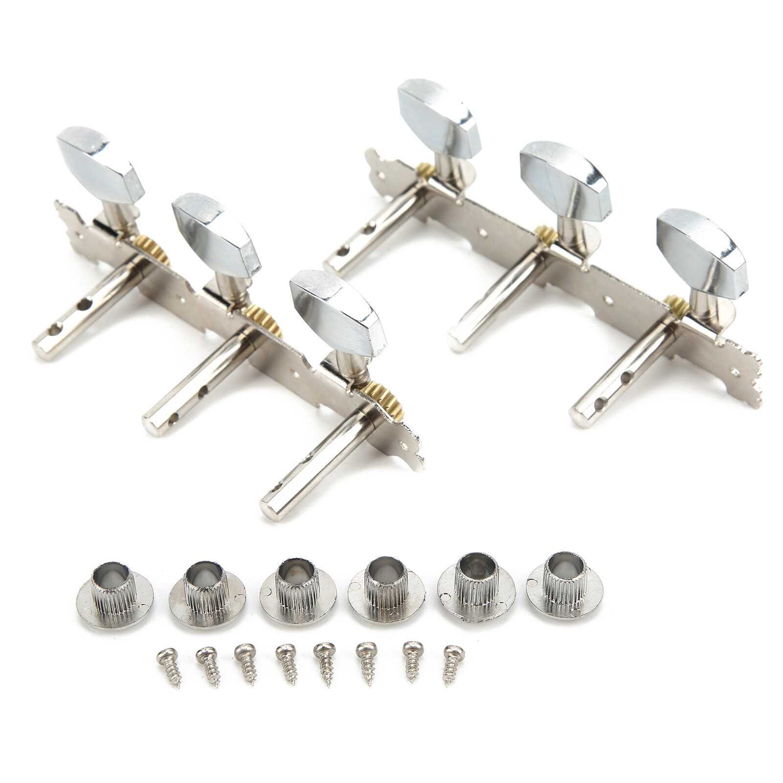 2 шт. кнопок для гитарных струн, 3 в ряд, 2 отверстия, стальная колонна, запасная часть для народных музыкальных инструментов.