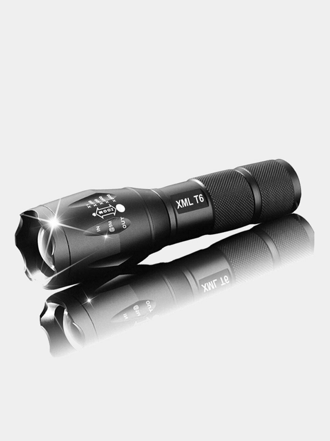 Ручной фонарь светодиодный аккумуляторный с мощным диодом xml - t6, с зумом / карманный металлический фонарик Svetodar116