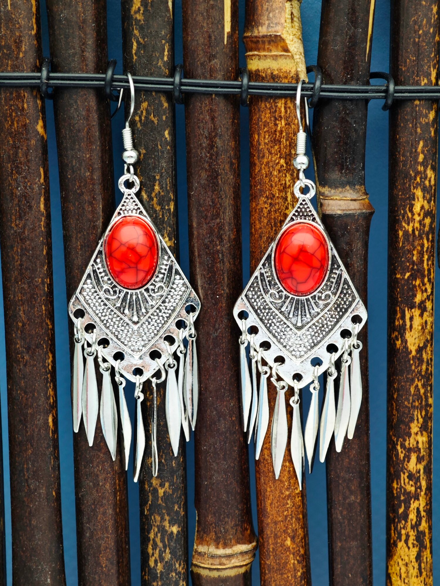 Серьги, эмаль, бирюза синтетическая