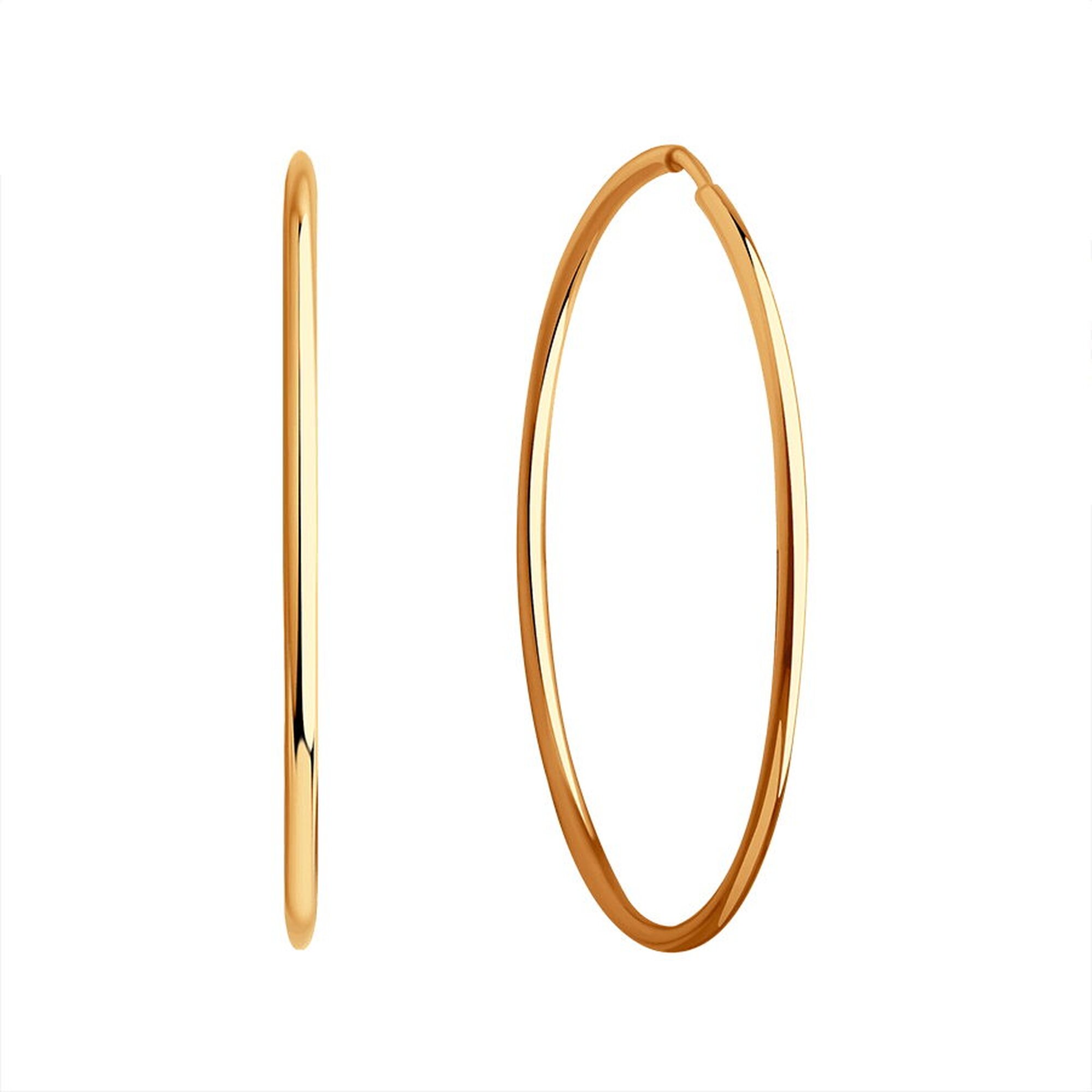 Серьги конго, красное золото, 585 проба