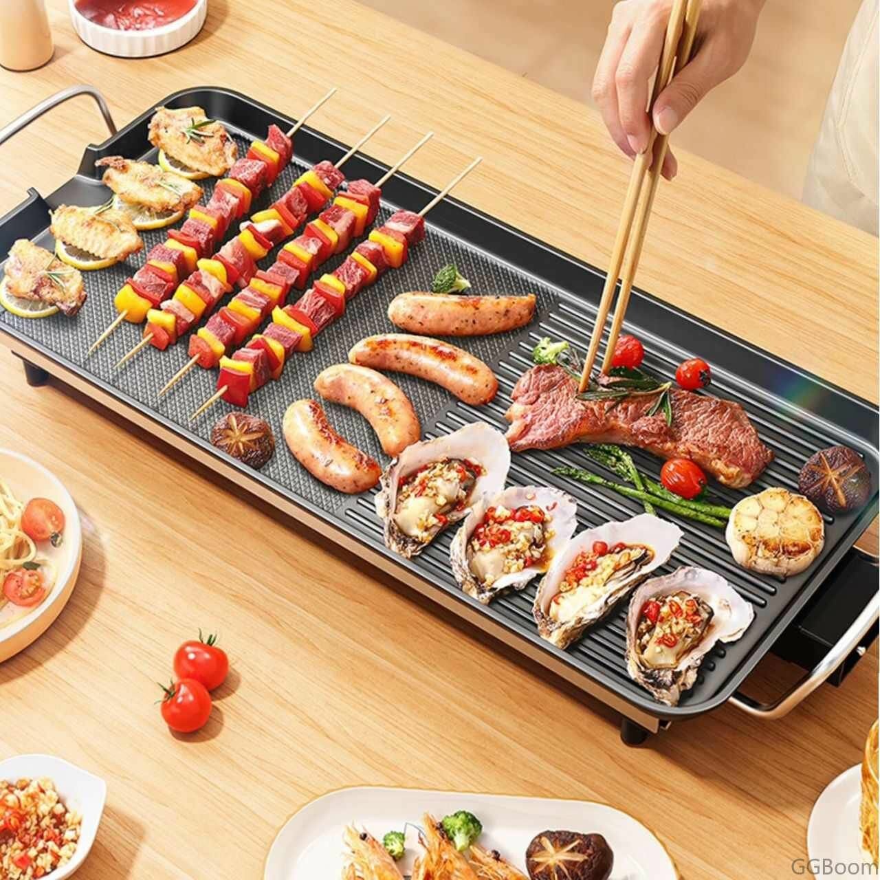 Настольный электрогриль-барбекю, раклетница, антипригарное покрытие двух видов,1500WGGBoom
