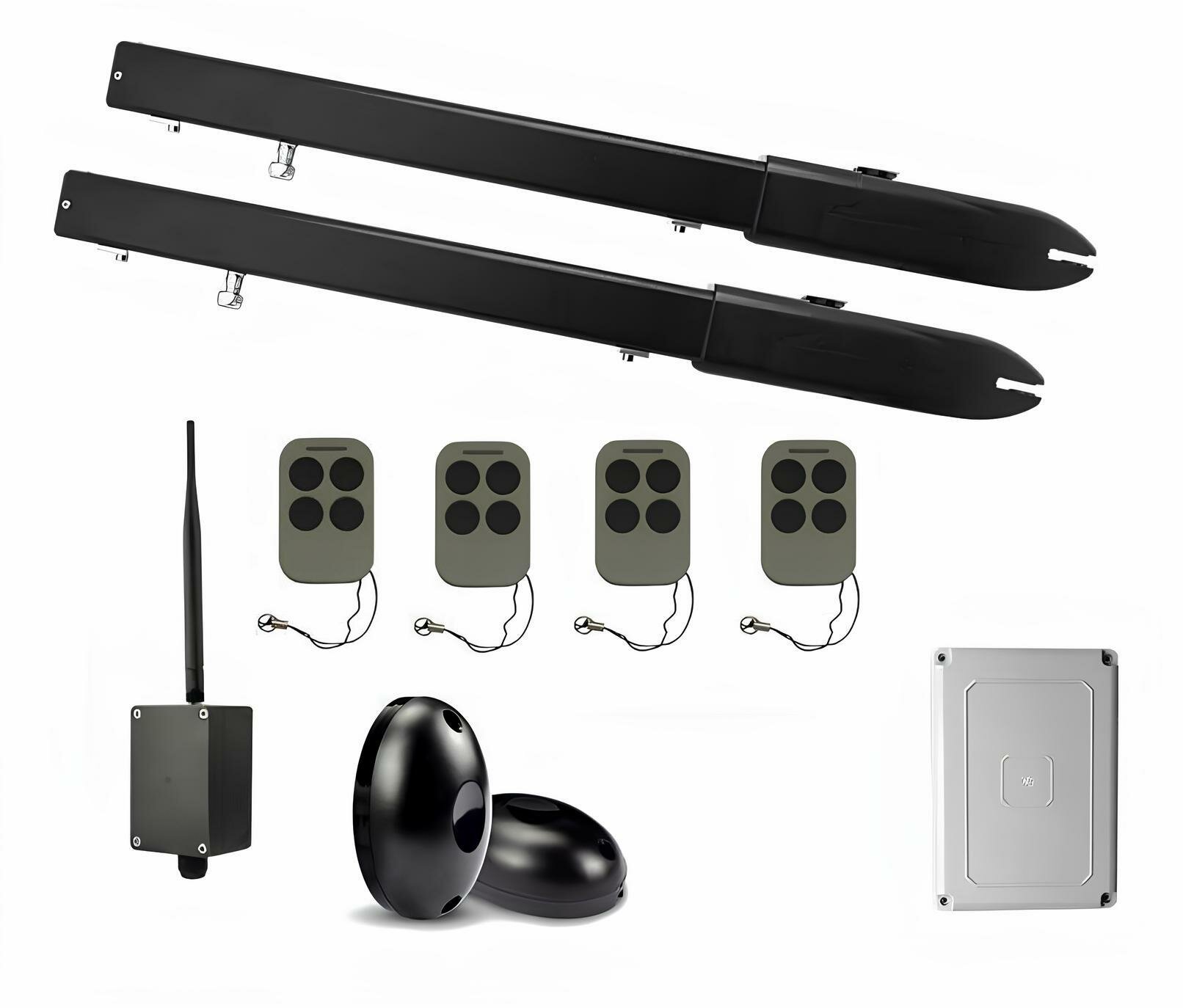 Автоматика для распашных ворот KSW-3000 F-T4-BT, комплект: 2 привода, блок управления, 4 пульта, фотоэлементы, Bluetooth-модуль