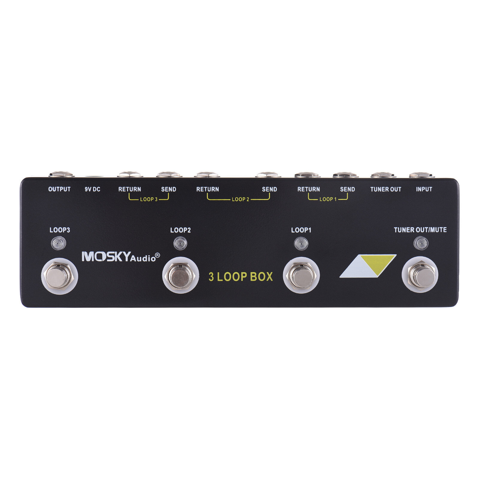 MOSKYAUDIO 3 Loop Box Педаль эффектов для гитары с выбором каналов True Bypass Переключатель эффектов для гитары Педаль переключения каналов Алюминиевый корпус Вход/выход 6.35 мм