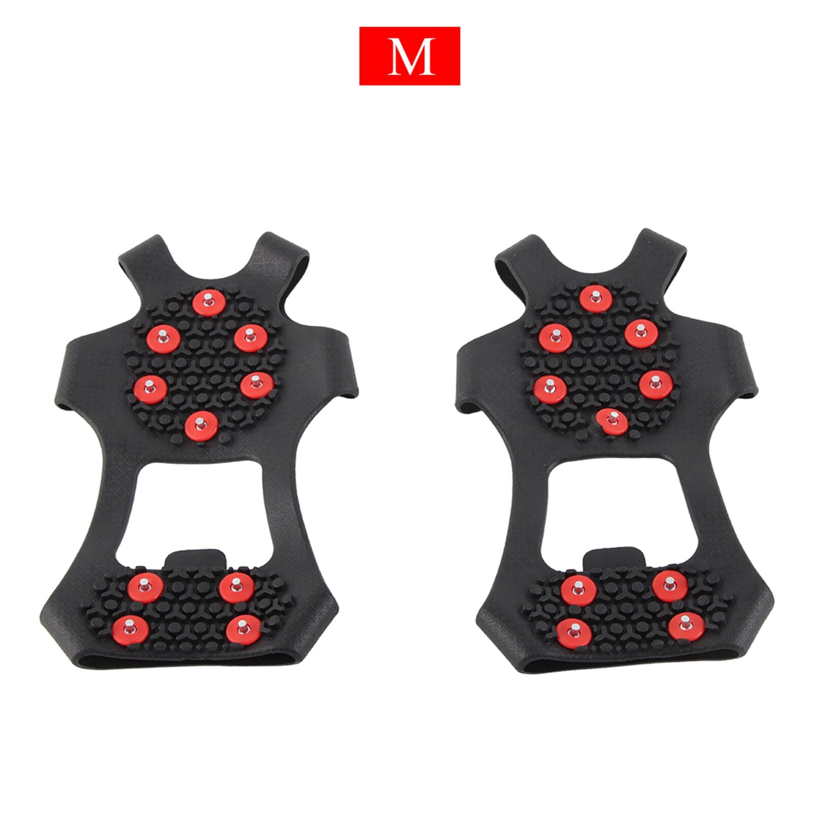 Пара противоскользящих ледяных шипов с 10 зубьями, захваты для обуви, шипы, кошки для скалолазания для пеших прогулок на открытом воздухе (M: 36-40) M: 36-40