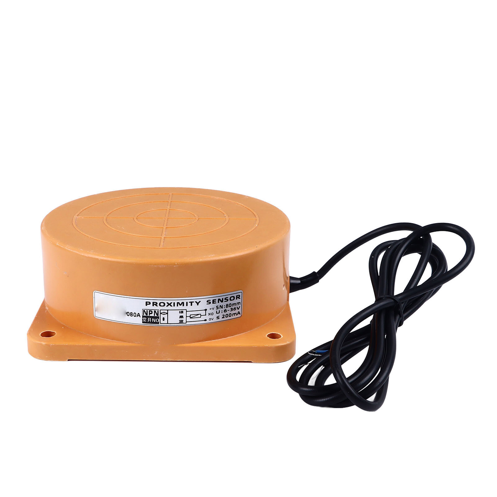 Индуктивный бесконтактный датчик NPN, 3-проводной, нормально разомкнутый, металлодетектор, дальность обнаружения 80 мм, DC6-36V