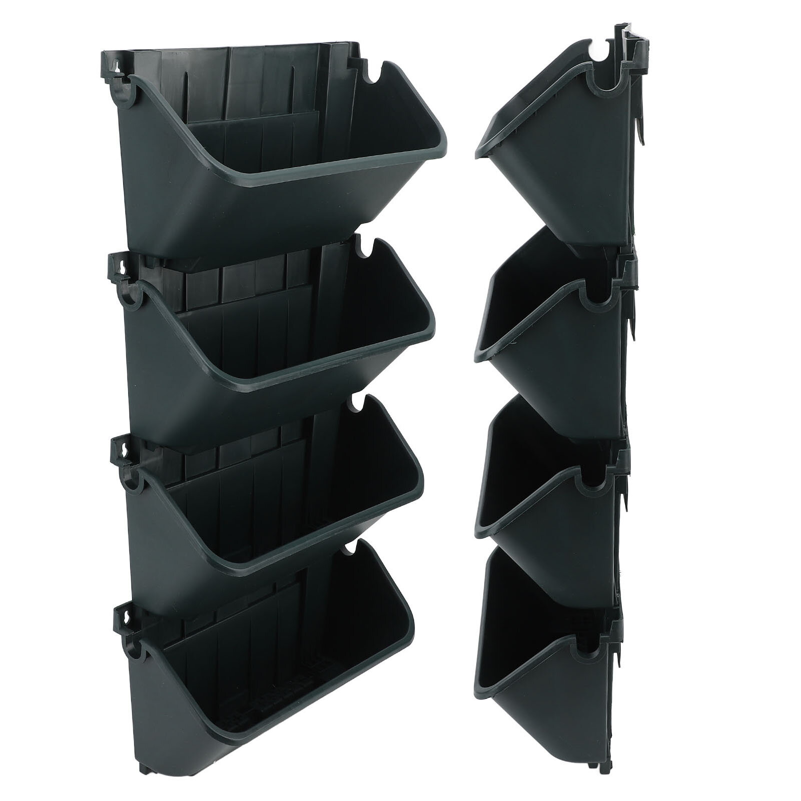 Вертикальный Подвесной Горшок: Набор Из 4 Горшков Прочный PP Материал Для Экономии Пространства - Устройство Для Выращивания Растений С Перфорированным Дизайном Для Здорового Развития Стенный Плантер for Балкон Терраса Или Гостиная