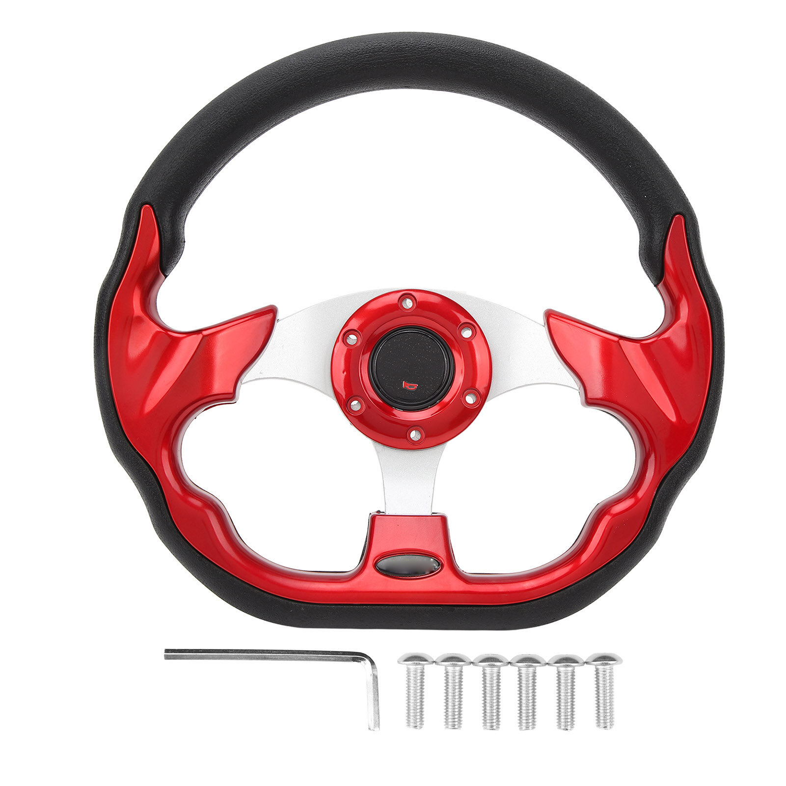 Универсальный руль для гольф-кара 12,5 дюйма с 6 отверстиями, сменный, для EZ-GO TXT RXV, красный, прочный и простой в установке
