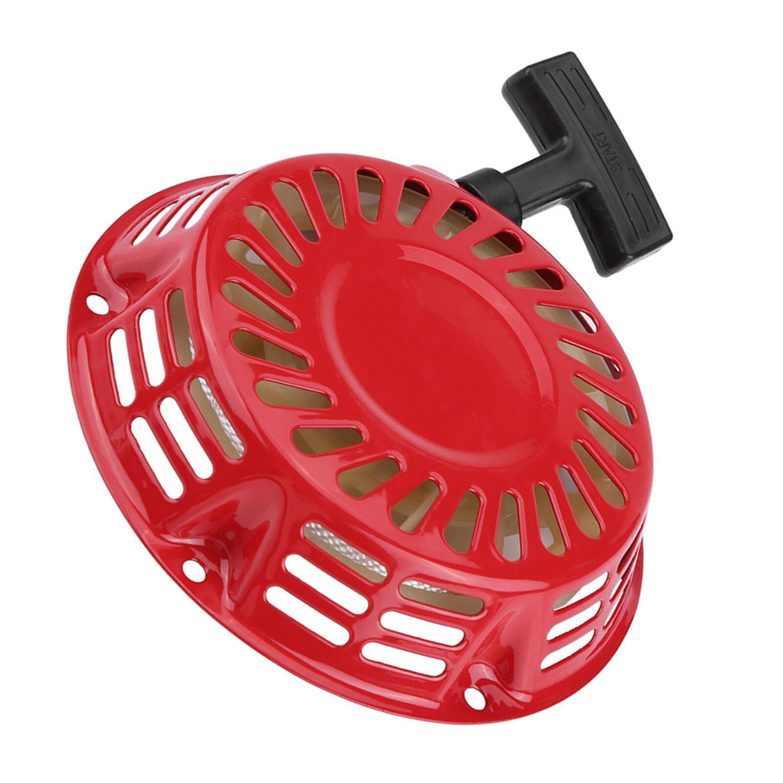 Стартер с тросом для генератора бензинового 2KW 168F, красный, диаметр 175мм, вес упаковки 434г, материал металл, комплект с 6 винтами