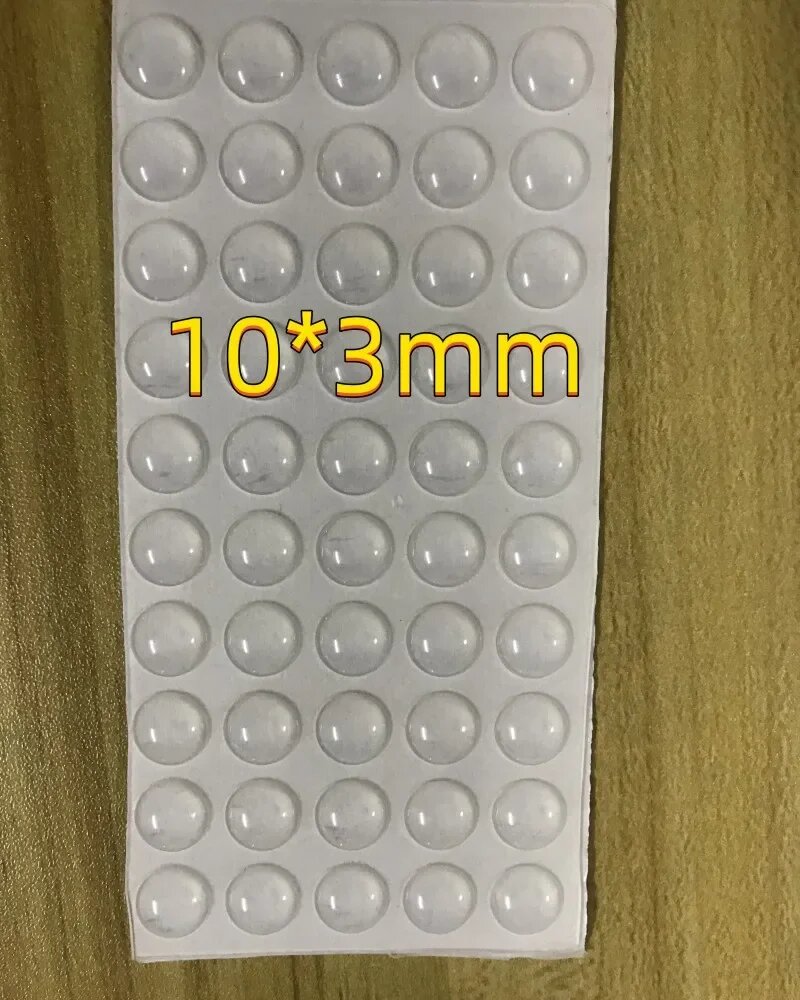 Самоклеящиеся пробки для дверей, прозрачные резиновые прокладки для мебели, задние защитные силиконовые бамперы для шкафа Белый, 10x3mm 50pcs