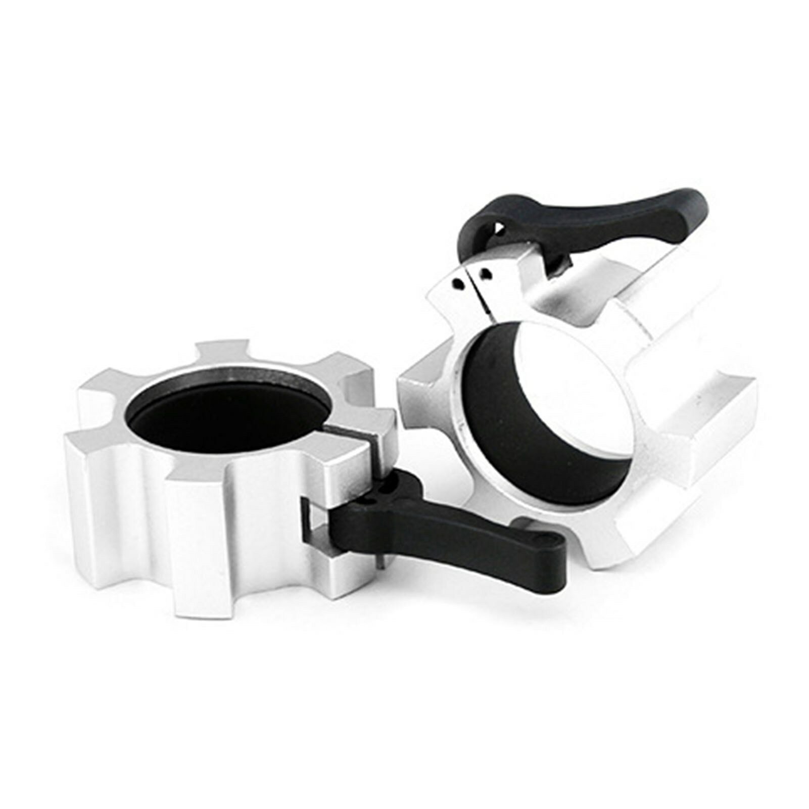 2 шт. 50-мм быстросъемные защелки для фиксатора штанги из алюминиевого сплава для фитнеса, тренировок и бодибилдинга, серебристые.