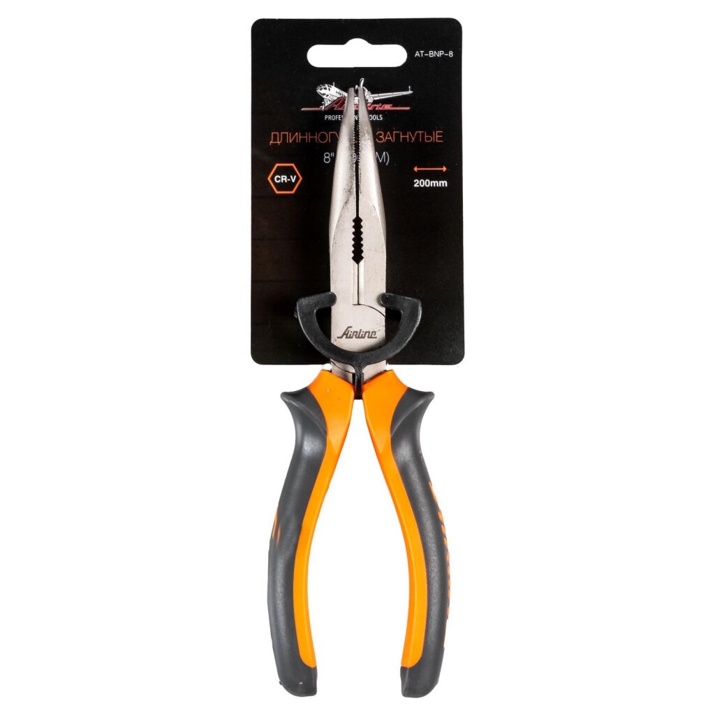 Длинногубцы 200 мм "AIRLINE" (загнутые)