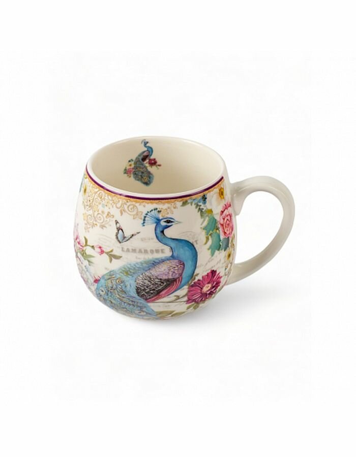 Кружка круглая павлин 480 мл