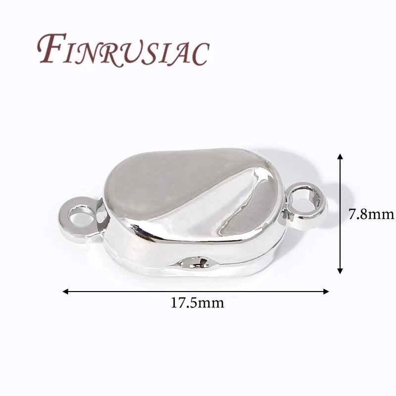 Замки для браслетов FINRUSIAC, Родий, 2 шт, 17.5x7.8 мм