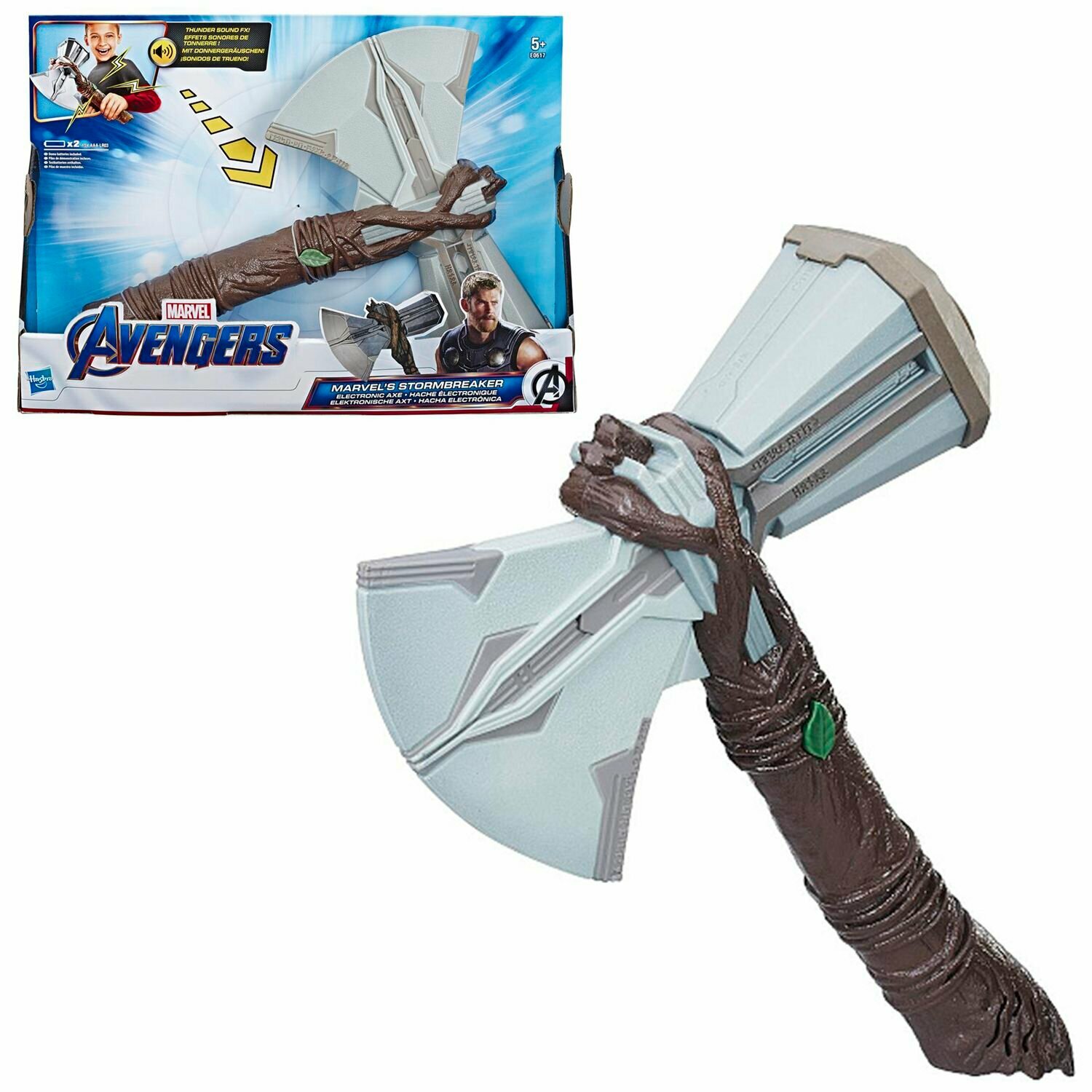 Игрушечное оружие Hasbro - Мстители: Молот Тора "Штормбрейкер" (со звуковыми эффектами, с питанием от 2хAAA - батарейки включены, материал: пластик), серия Marvel, возраст 5+, E0617
