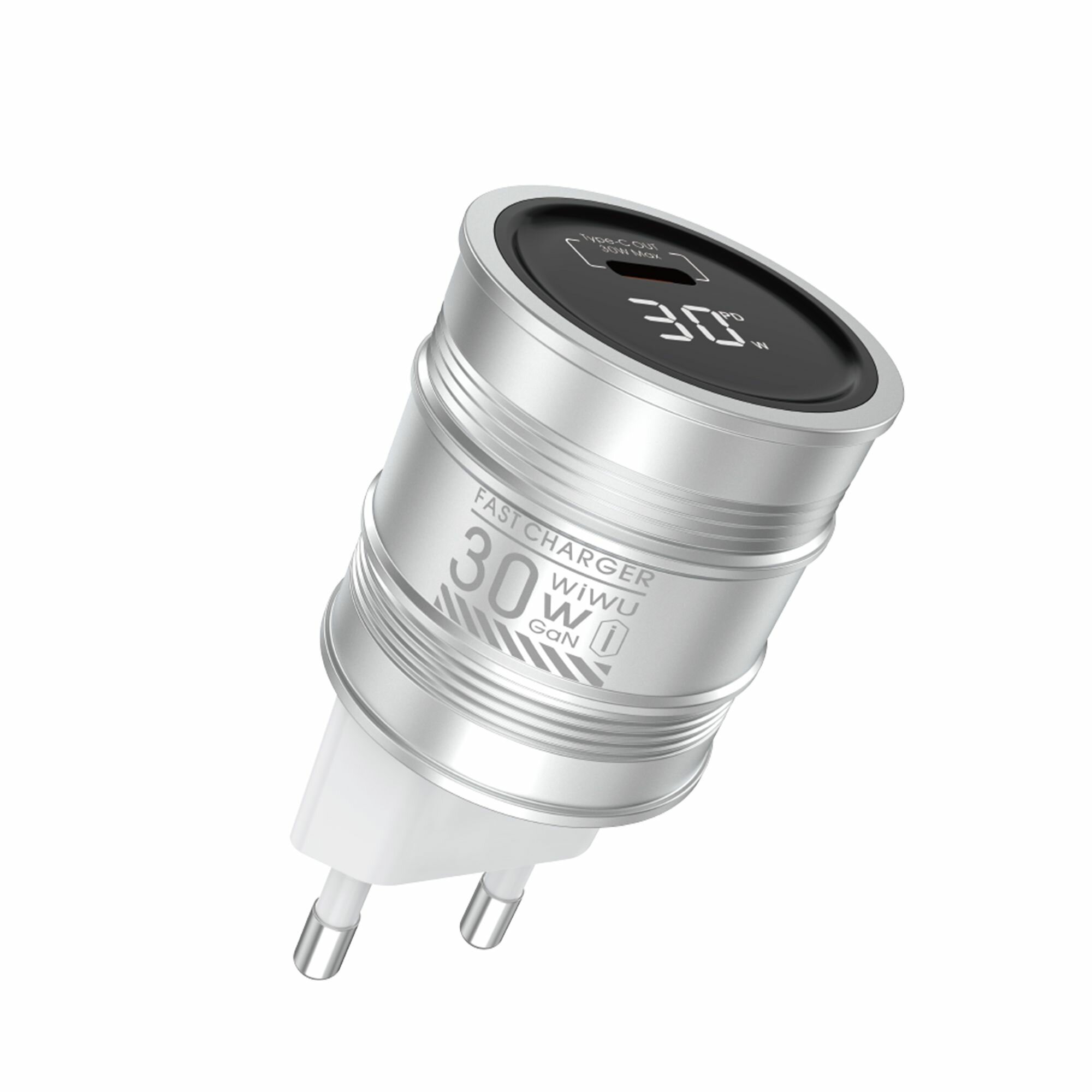 Сетевое зарядное устройство WiWU Wi-U027 Barrel 30W GaN Fast Charger