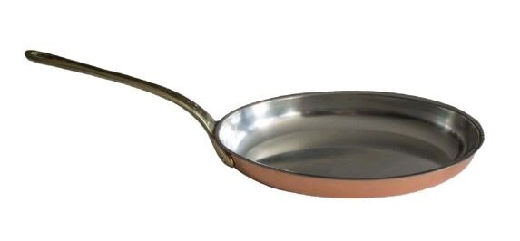 Медная овальная сковорода, 22 см, настоящий инструмент для создания кулинарных шедевров.