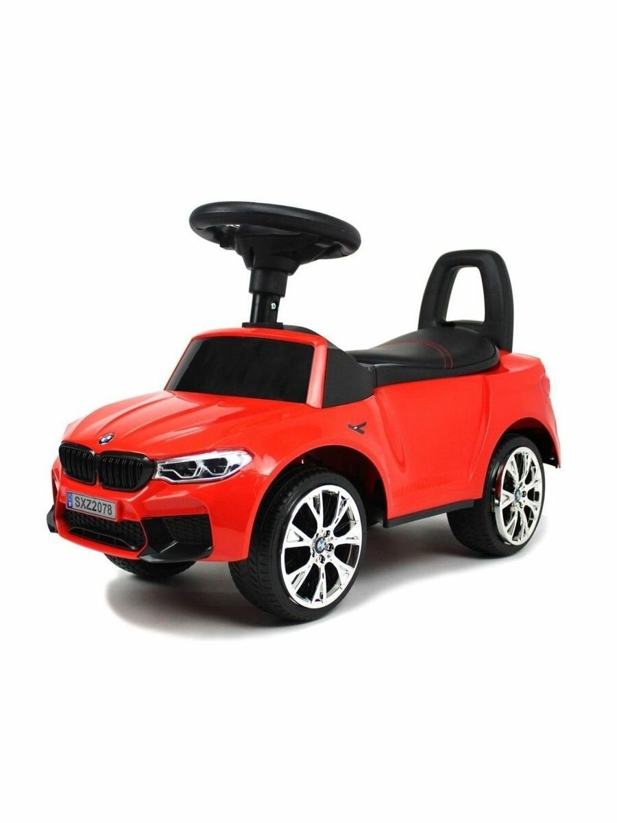 Толокар RiverToys BMW M5 A999MP-D, музыкальный руль, красные фары, экокожа