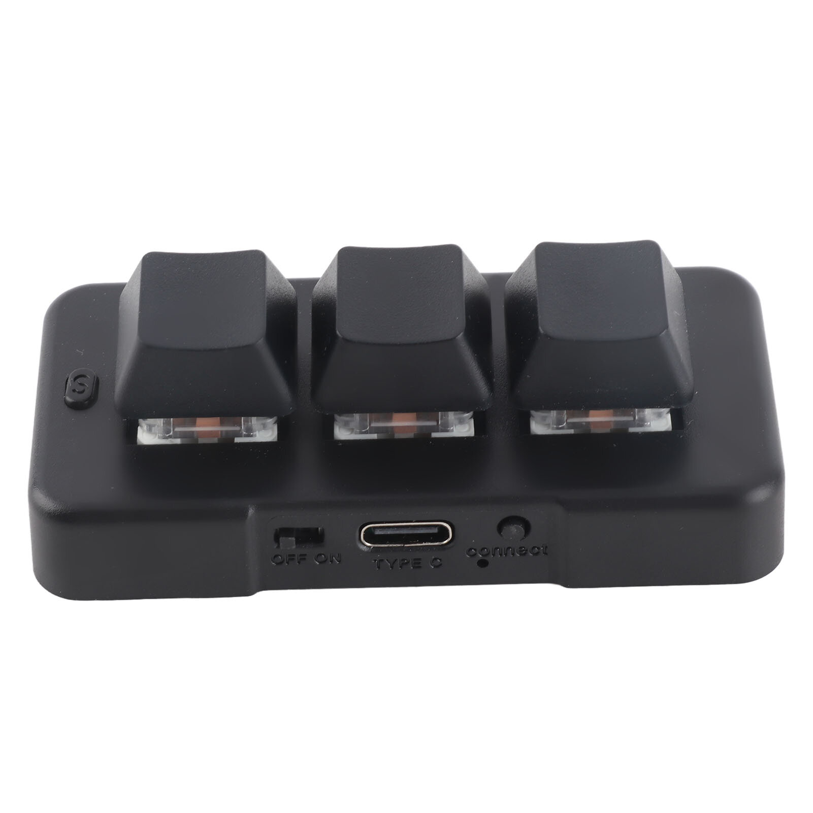 3 Key Keypad RGB Backlit 3 Keys USB Interface Mechanical Programmable Plug and Play Macro Keypad for Computer Black