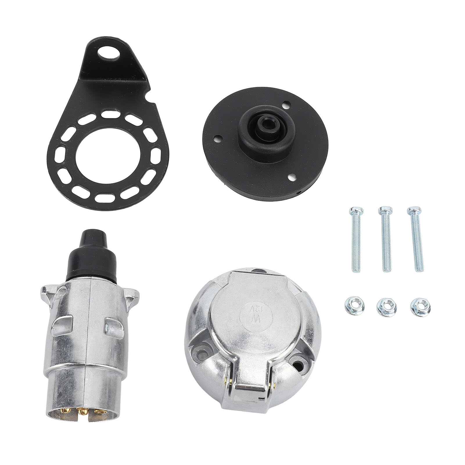 Комплект проводки 7-конт. разъема прицепа 12V, жгут, кронштейн, для авто, фургонов, лодок