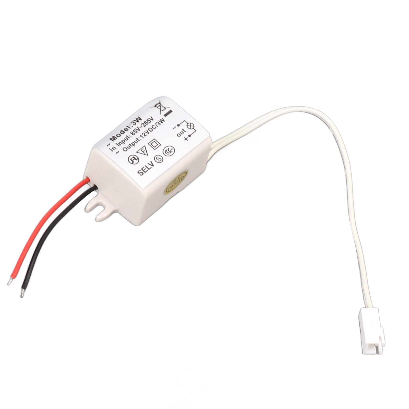 LED Drive Power Adapter DC12V 3W Compact Over Voltage Protection for Strip Lights Bulbs Industrial