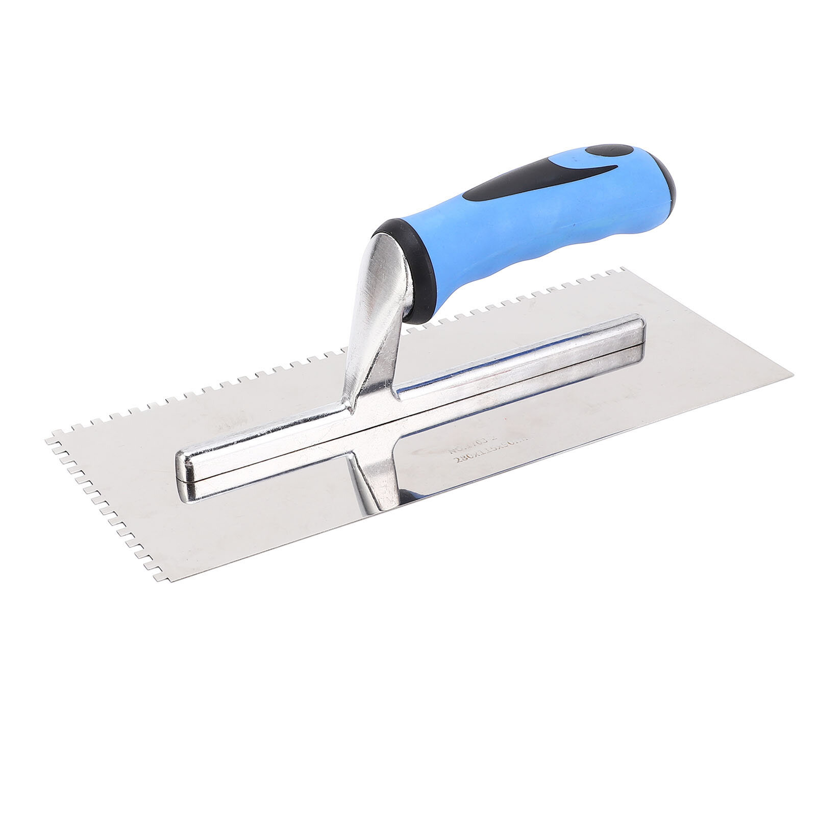 Зубчатый шпатель 4мм, из нержавеющей стали, мягкая ручка, для плитки