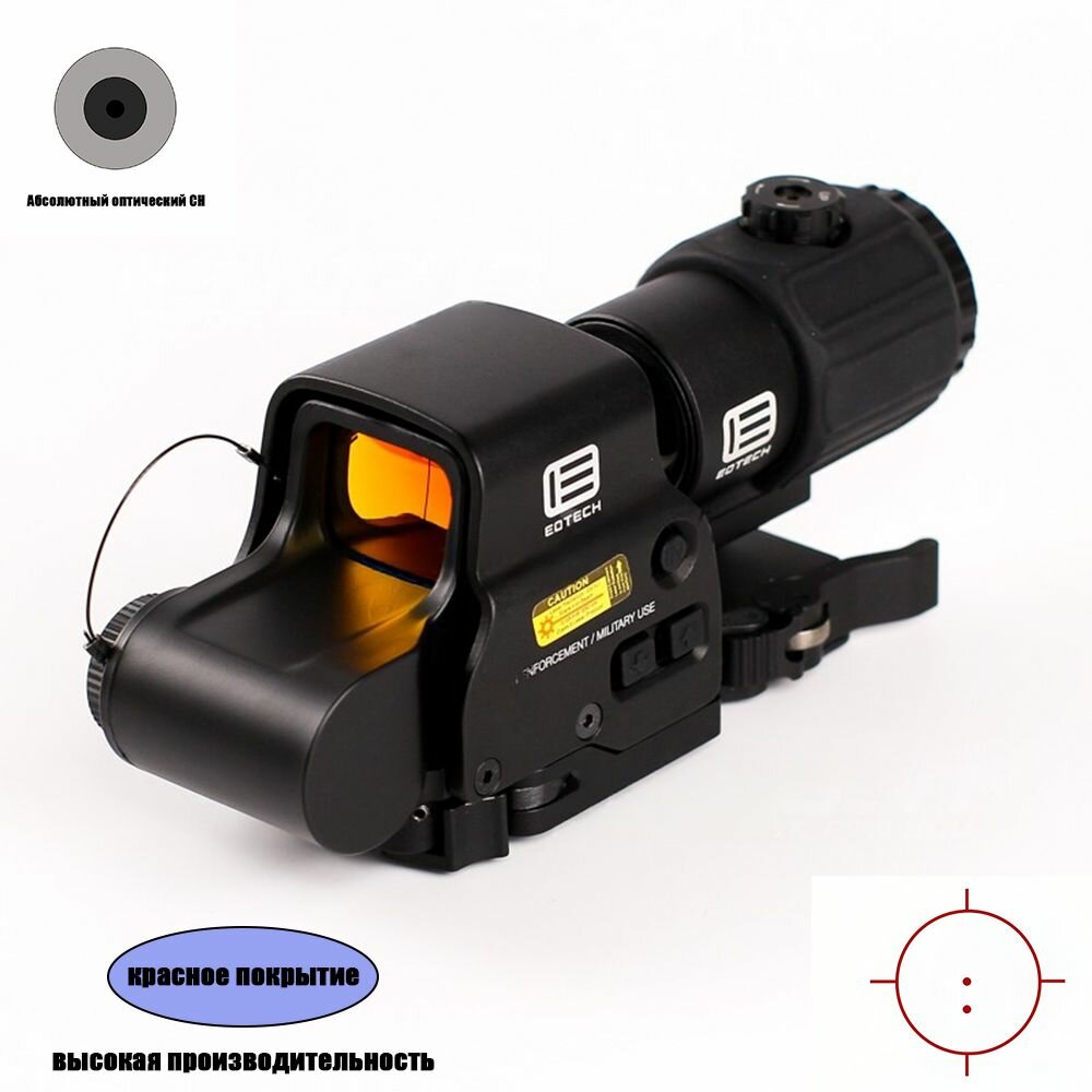 Комбинированный Голографический Тактический Прицел EXPS2-2+G33-STS Лупа красное покрытие -hz