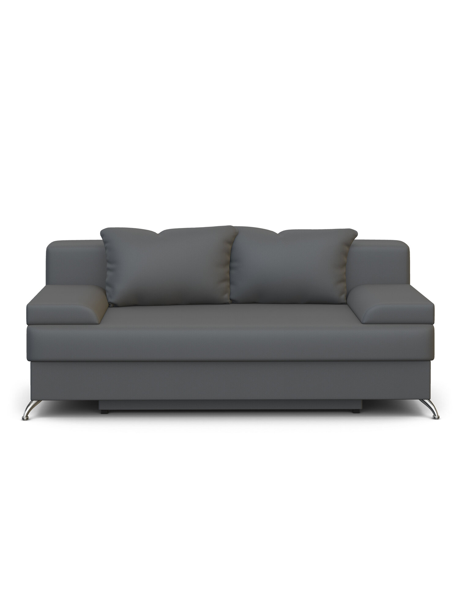 Диван Лайт 130х190 см, прямой, раскладной, еврокнижка, с подушками, экокожа, цвет серый