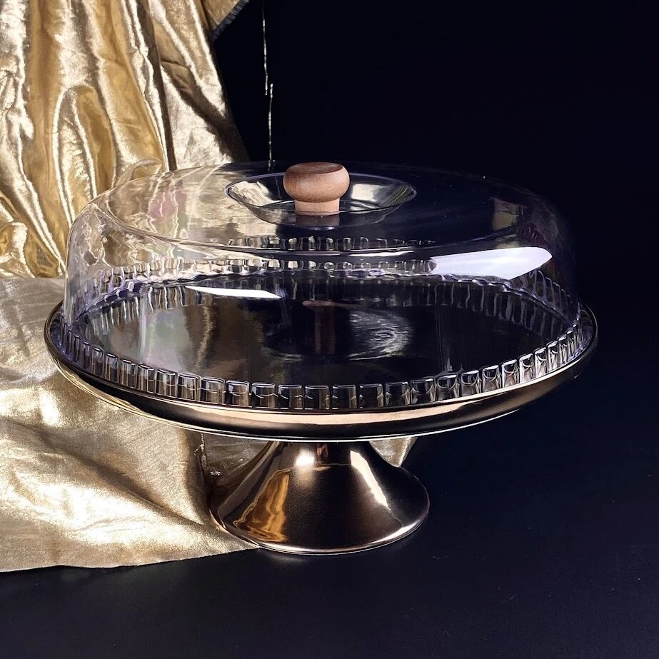 Тортовница 28,5х26см на ножке с крышкой винтаж Фарфор 232-004 118-232-004