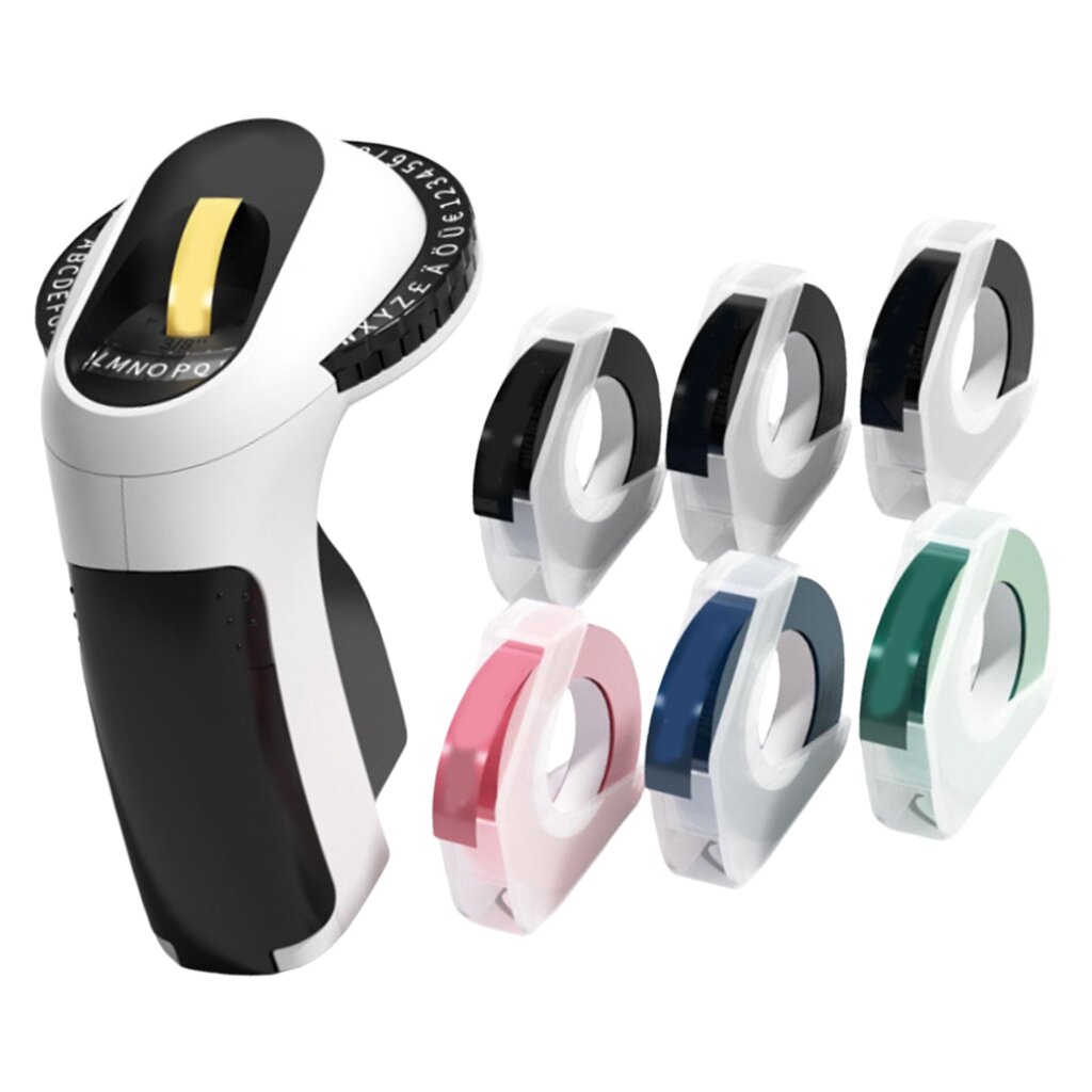 Модный портативный ленточный принтер этикеток E975, 6 рулонов-черный