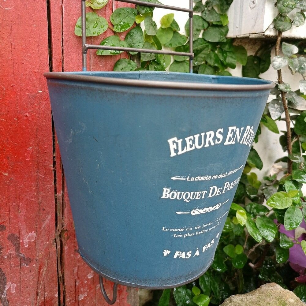 Настенные цветочные горшки из кованого железа для украшения стен внутреннего двора виллы