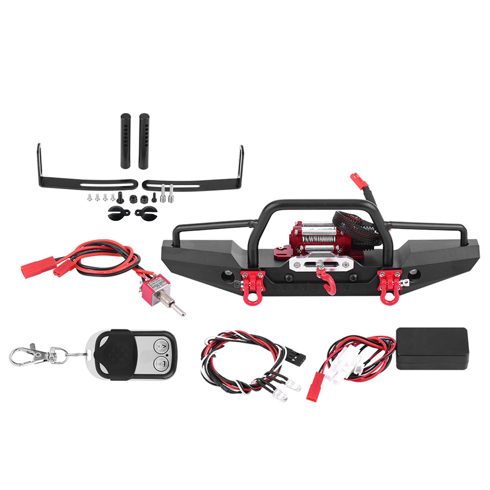 Передний Бампер из алюминиевого Сплава с Лебедкой для Модернизации Гусеничного Автомобиля Traxxas TRX-4 RC