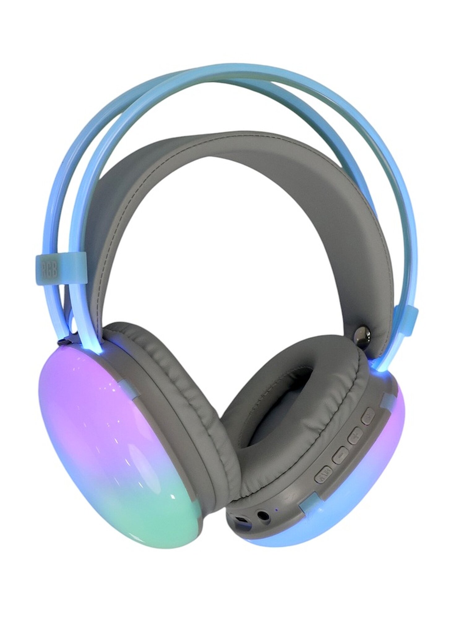 Наушники беспроводные, полноразмерные, Mybit W-33, RGB подсветка, Bluetooth 5.3, 800 мАч, Type-C, RGB подсветка, зелёные