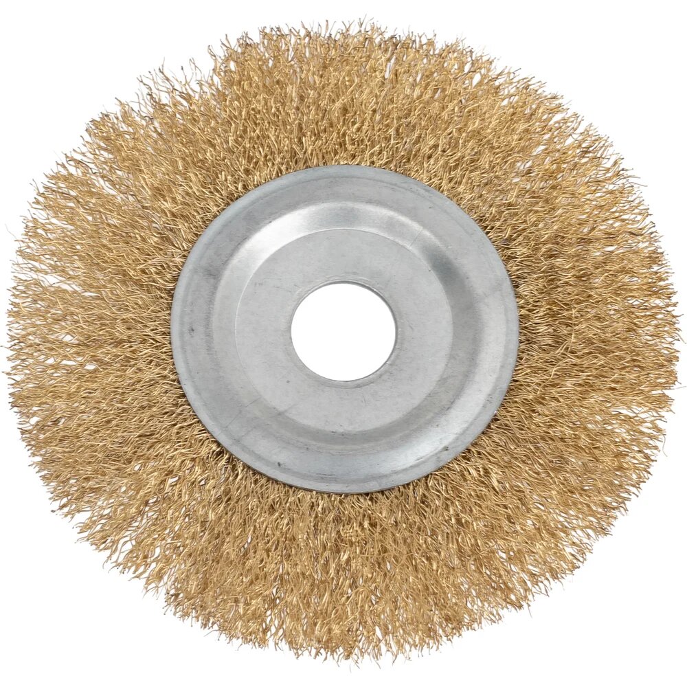 Кордщетка дисковая прямая для УШМ, витая латунированная, плоская насадка, волнистая проволока для передачи сигналов