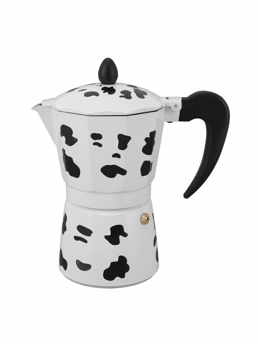 Алюминиевая кофеварка Moka Pot, 6 чашек, 300 мл для домашнего кафе, путешествий на природе, красочный дизайн коровы