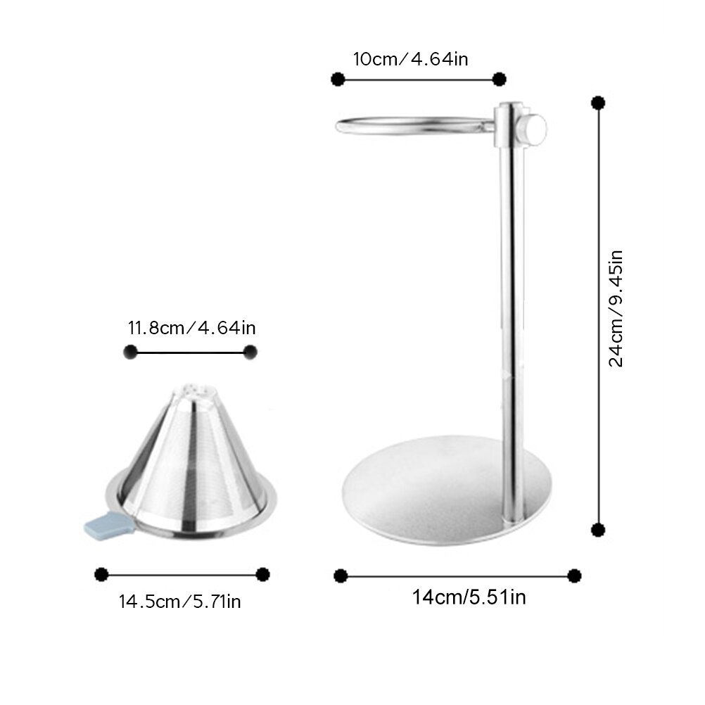 Регулируемый кофейный сталь из нержавеющей стали с двойным фильтром.