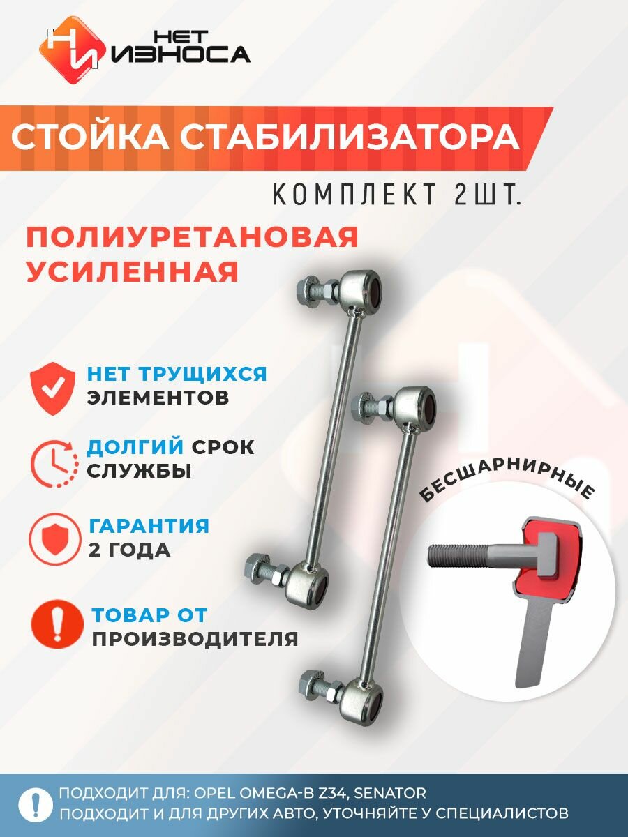 Стойки стабилизатора полиуретановые усиленные NL129-2 OPEL OMEGA-B Z34, Senator