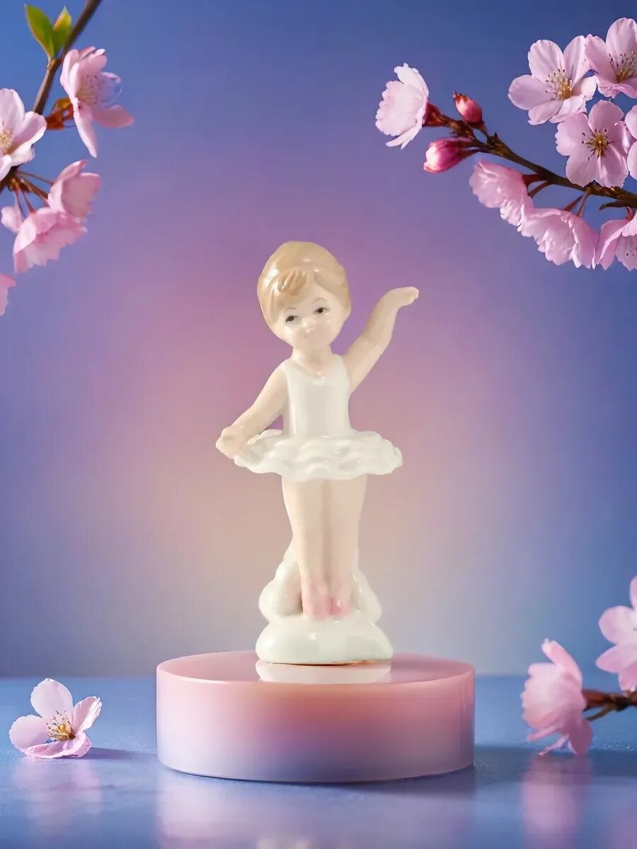 Сувенир Маленькая балерина в белом 6х5х13 см