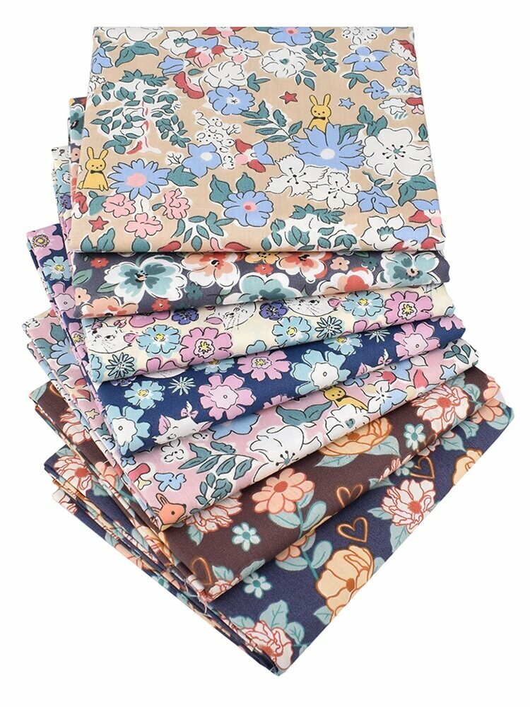 Chainho хлопковая твиловая ткань для пэчворка 20x25 см CC341-7pieces