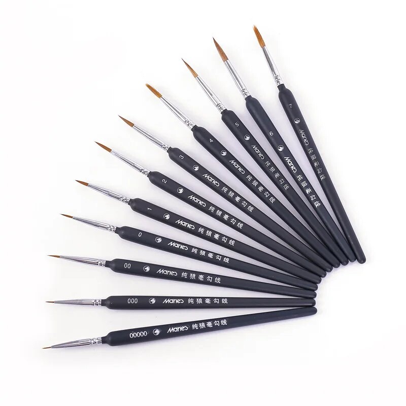 Набор миниатюрных кистей для рисования 6pcs 000 00 0 1 2 3