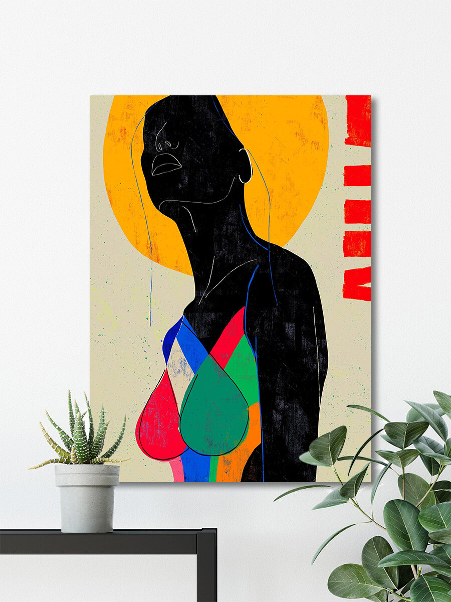 Лицо девушки / картина абстракция / в современный интерьер, модерн, 20х30 см.