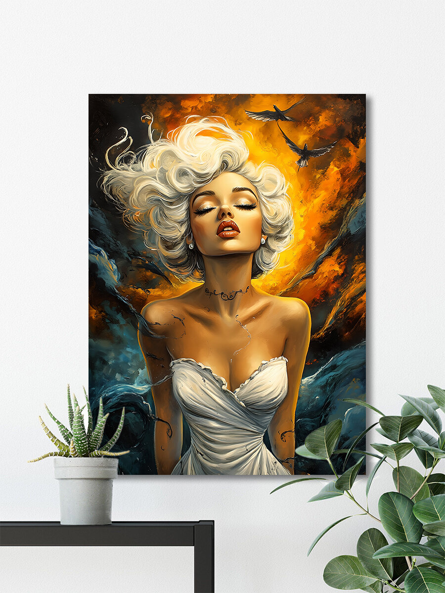 Картина дизайнерская / вертикальная - Мэрилин Монро, картина 30х40 см.