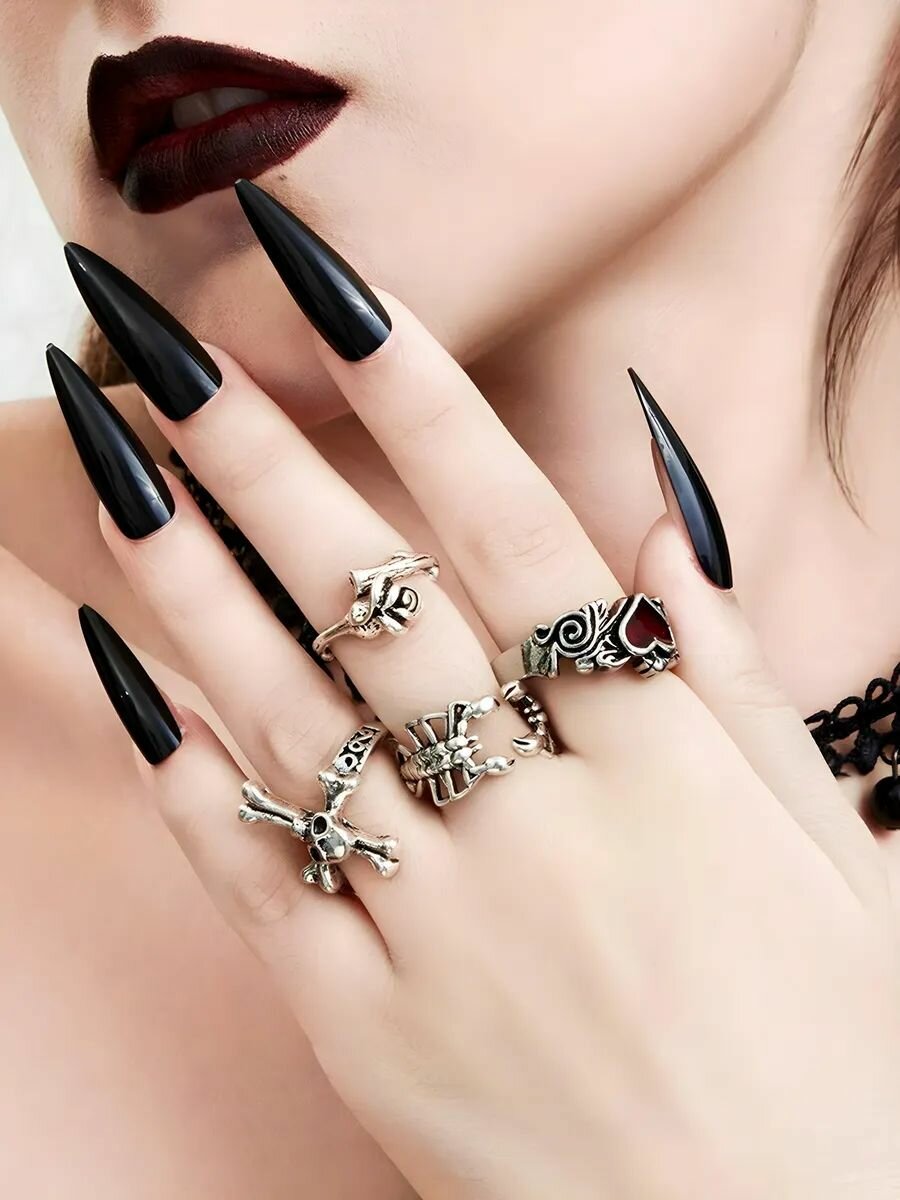 Набор колец, металл, эмаль